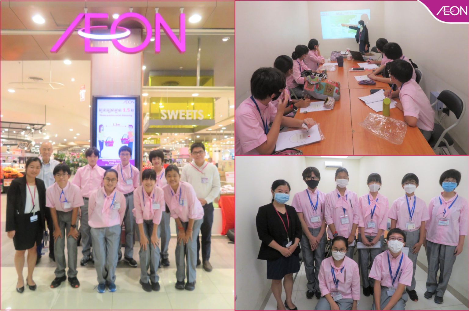 AEON Welcomed Seven Japanese Students from Japanese School of Phnom Penh - AEON Cambodia Posts